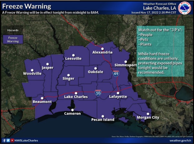Freeze warning in effect tonight | American Press